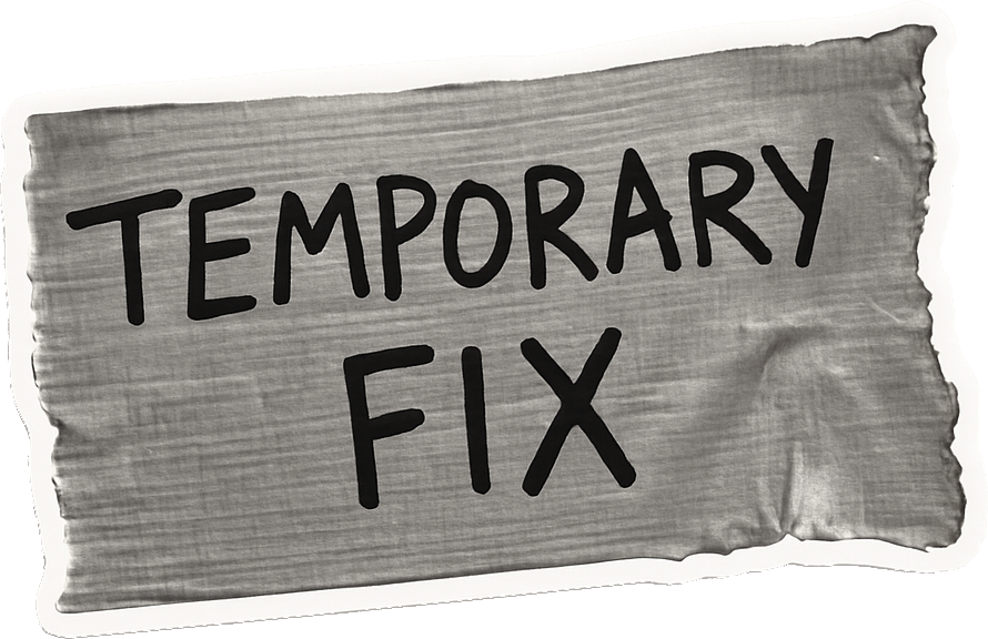 Temporary Fix – Duct Tape Lookalike Vinyl Sticker – Sticky Predicaments